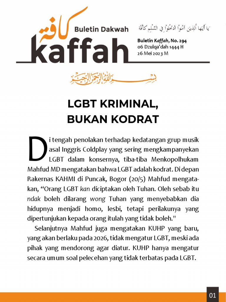 Buletin Kaffah-Mobile-294 LGBT | PDF