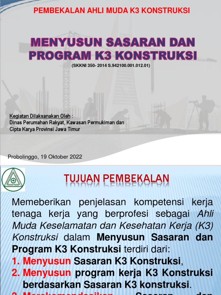 Unit 012 MENYUSUN SASARAN DAN PROGRAM K3 KONSTRUKSI | PDF