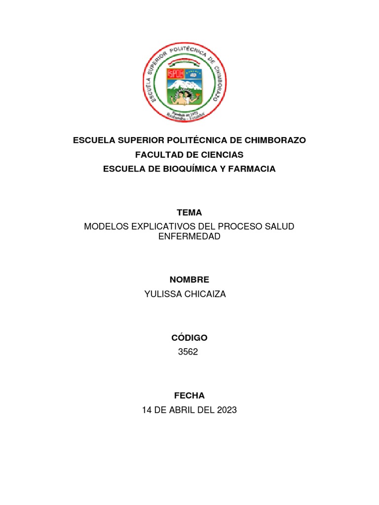 Modelos Explicativos Del Proceso Salud Enfermedad | PDF Modelos Explicativos Del Proceso Salud Enfermedad | PDF