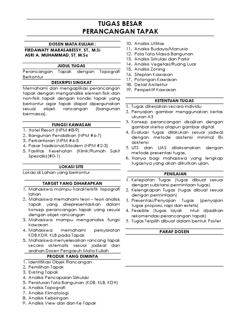 Tugas Perancangan Tapak | PDF