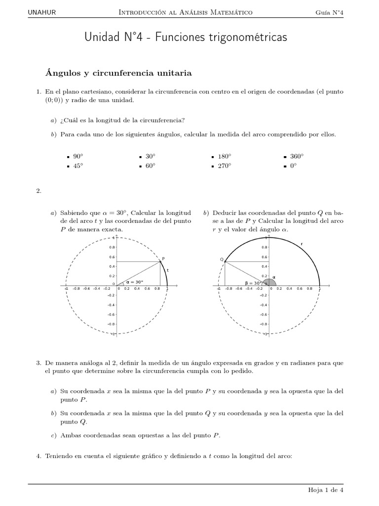 4 - Funciones Trigonométricas. | PDF | Ángulo | Pi