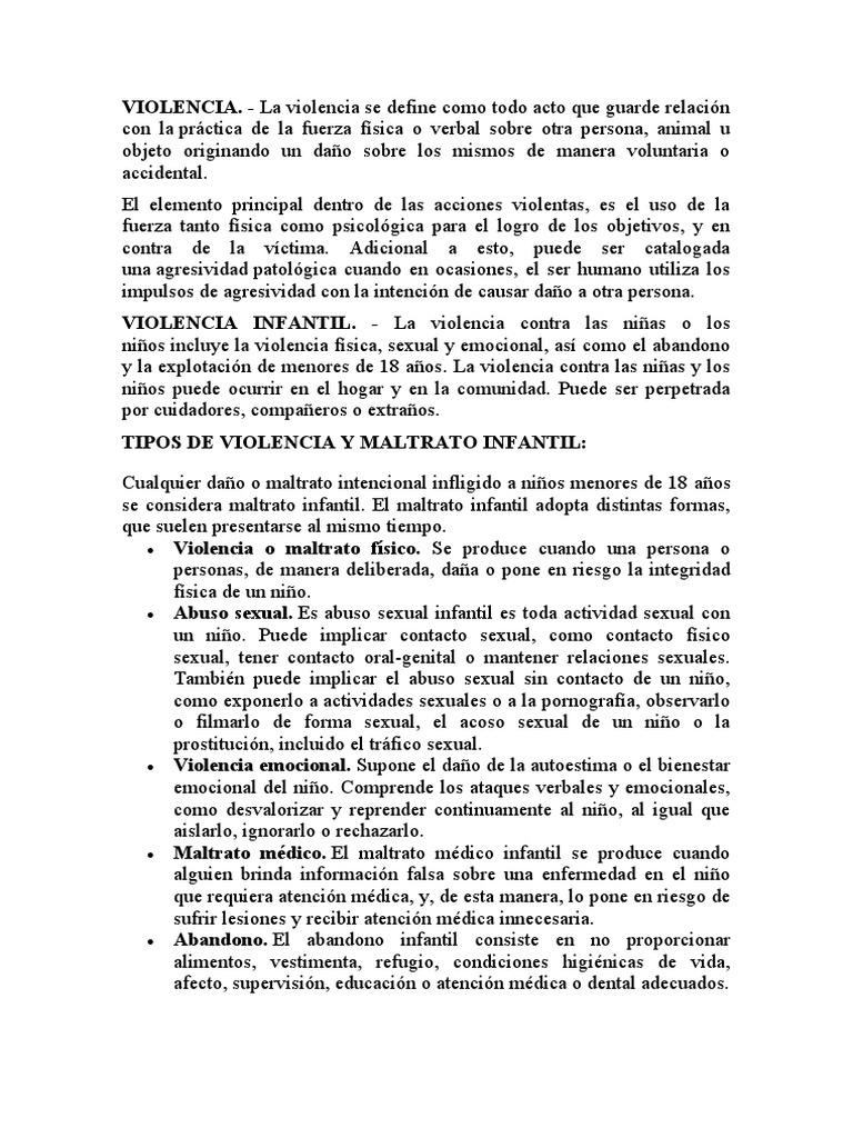 La Violencia Infantil Pdf