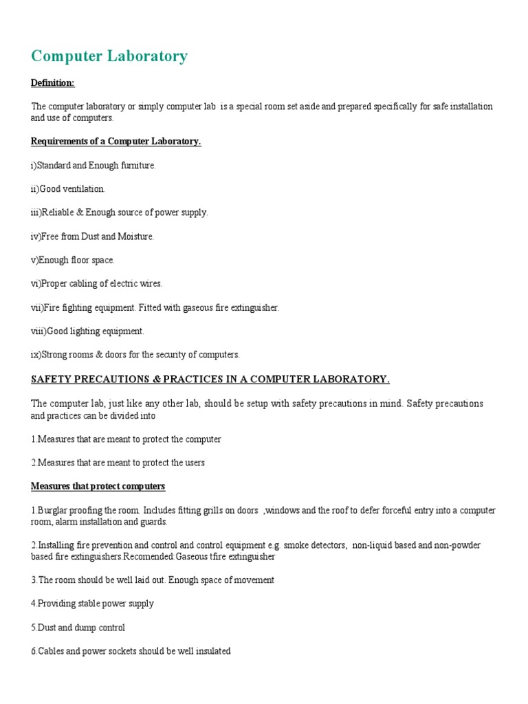 Computer Laboratory | PDF