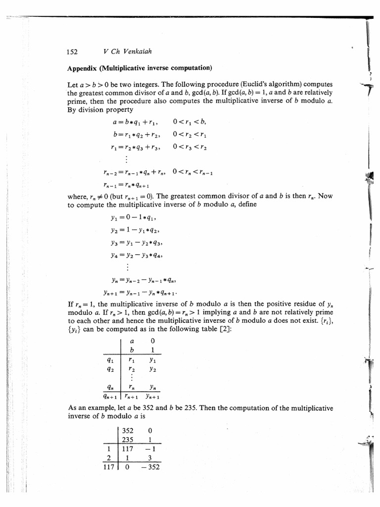 Multiplicative Inverse Computation | PDF