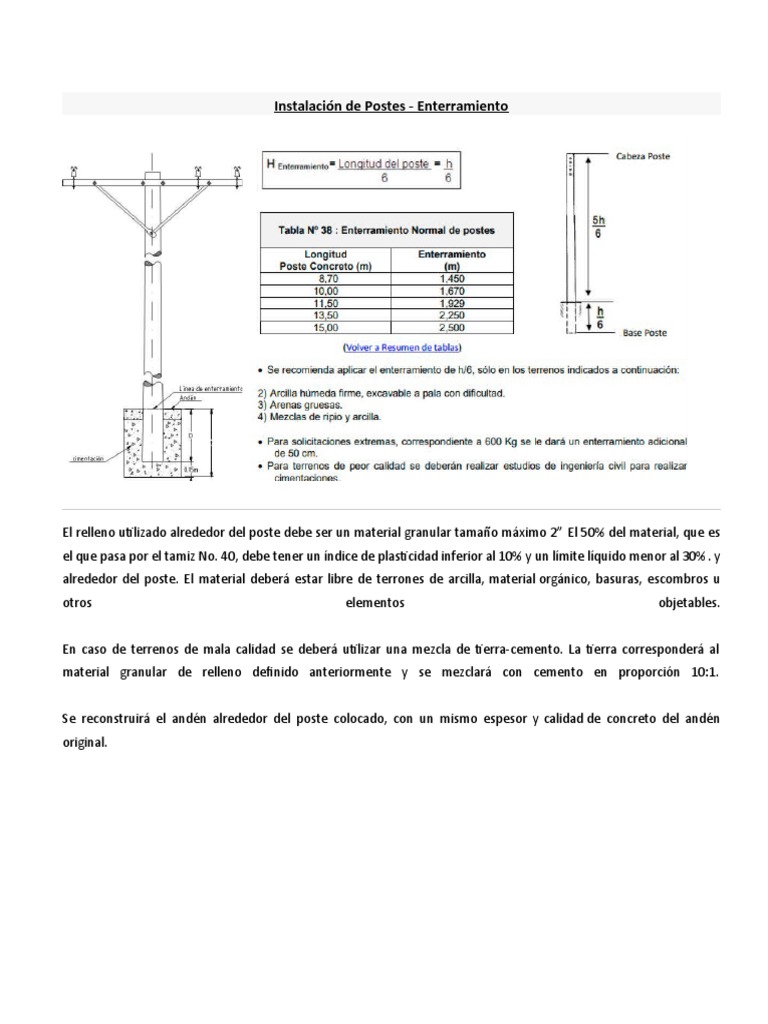 Instalación de Postes | PDF