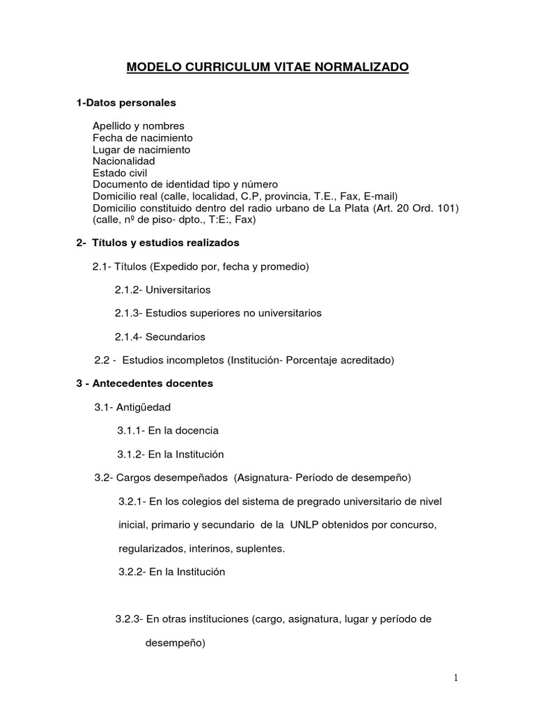 CV Normalizado | PDF