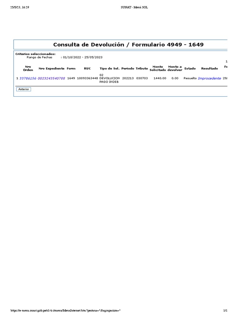 Consulta Devolucion | PDF