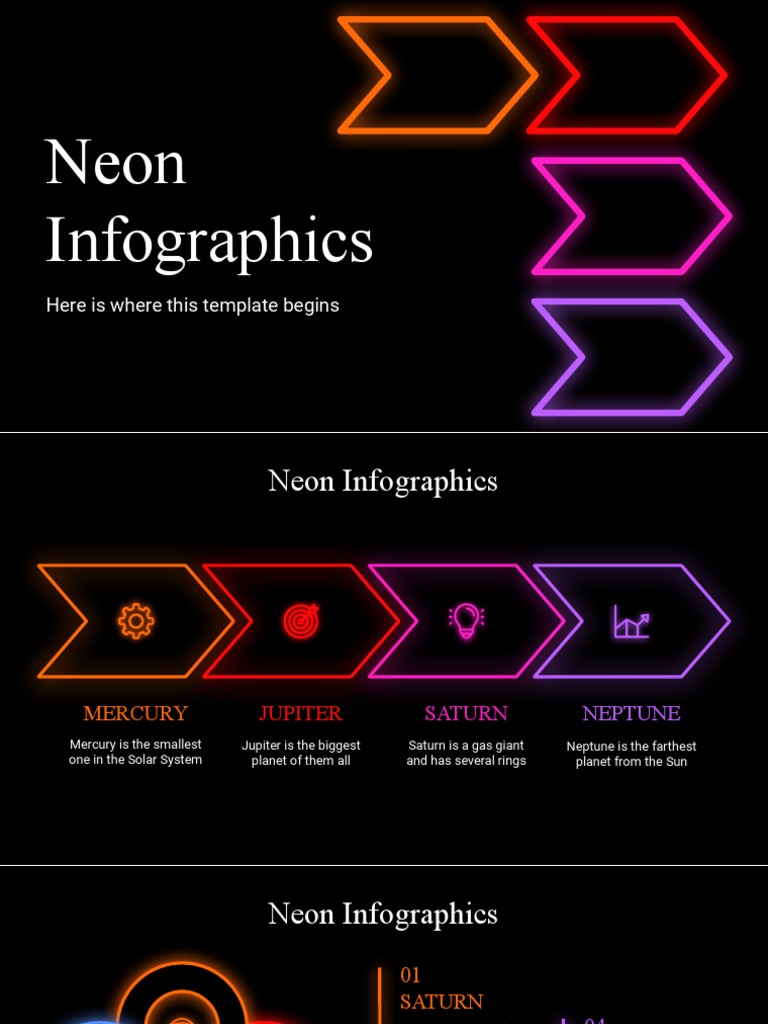 Neon Infographics by Slidesgo | PDF | Solar System | Planets