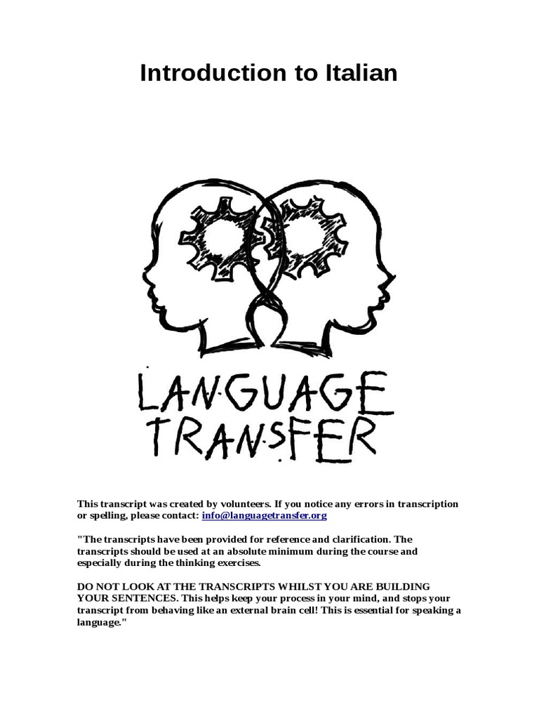 Introduction to Italian Language Course | PDF | English Language | Thought
