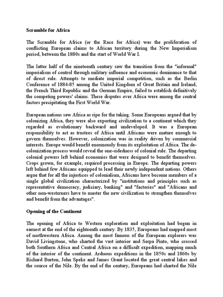 Scramble For Africa | PDF | Imperialism