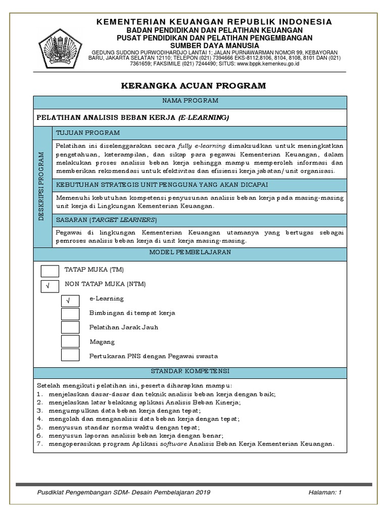Kerangka Acuan Program Diklat ABK | PDF