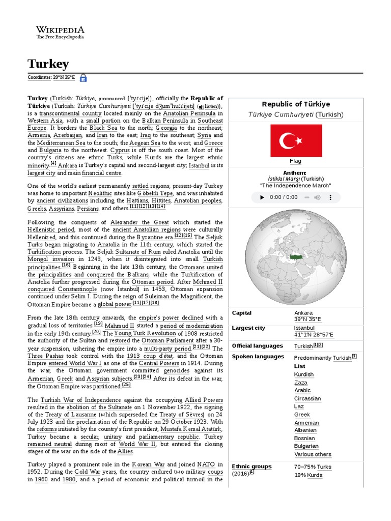 Turkey | PDF | Turkey | Anatolia
