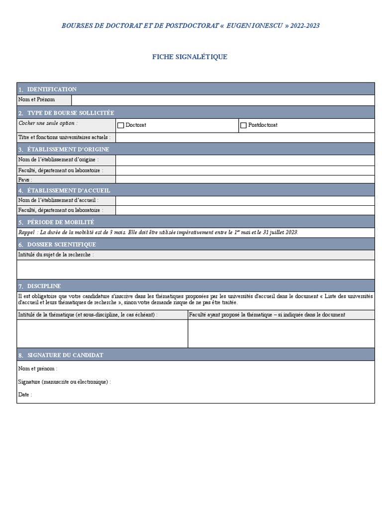 Bourses Doctorales et Postdoctorales | PDF