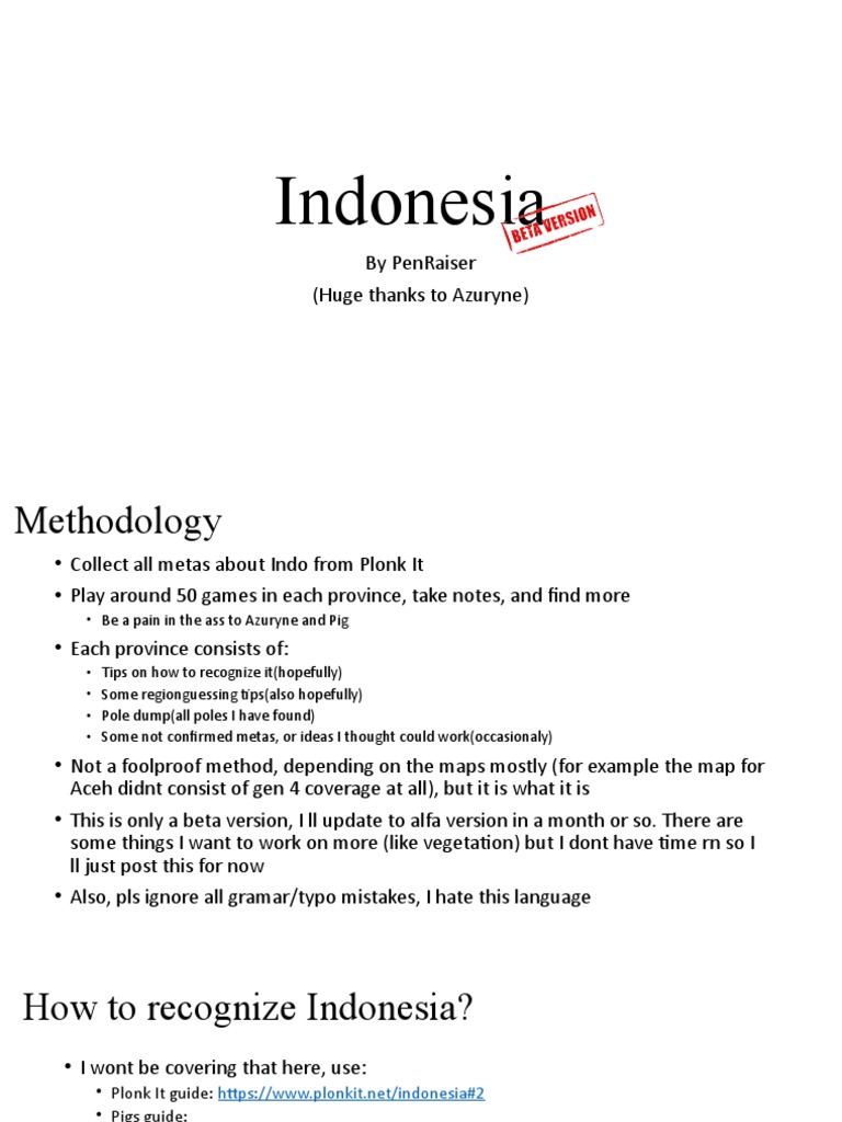 Indonesia in Depth Guide (Beta Version) | PDF | Java