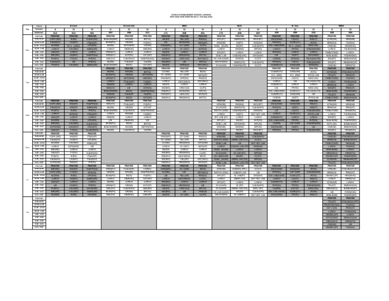Consolidated Time Table - Extended | PDF