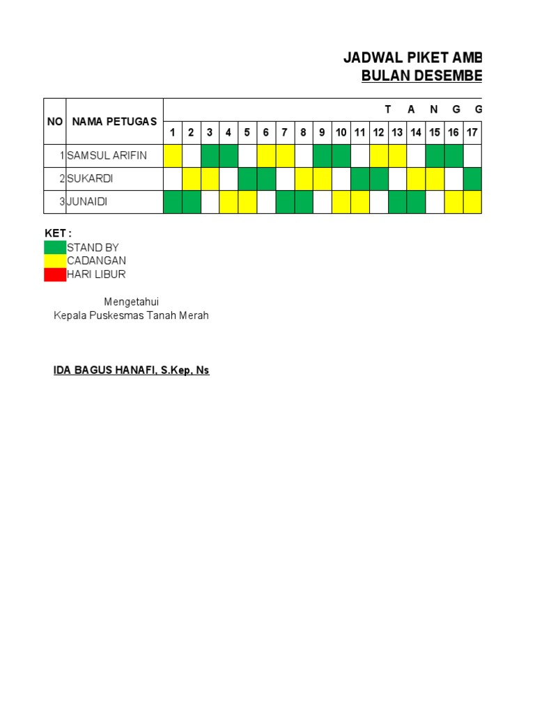 Des Jadwal Piket Ambulance | PDF