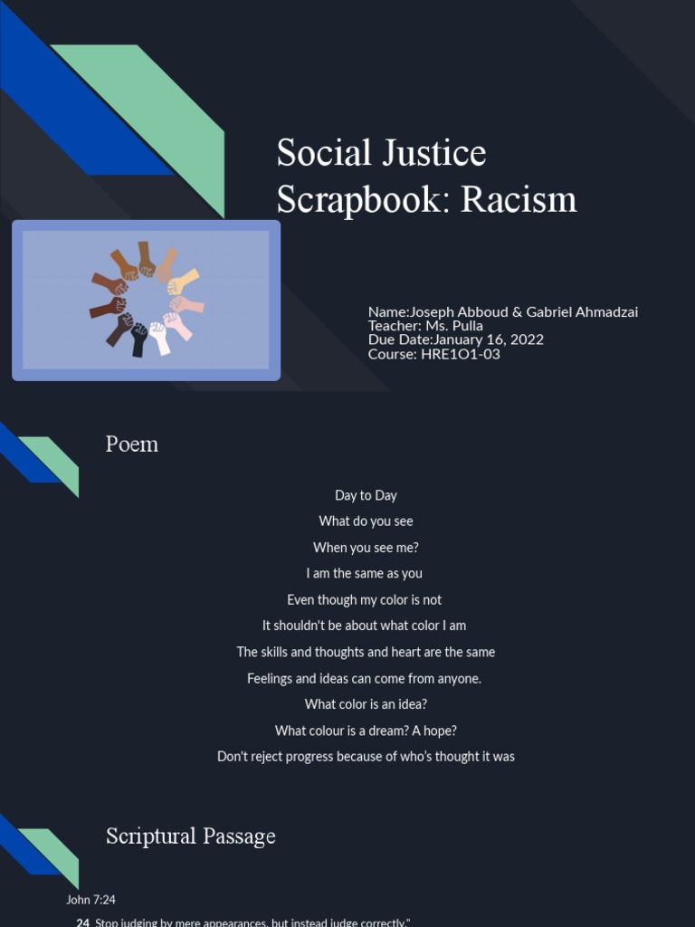 Social Justice Scrapbook Racism | Download Free PDF | Racism ...