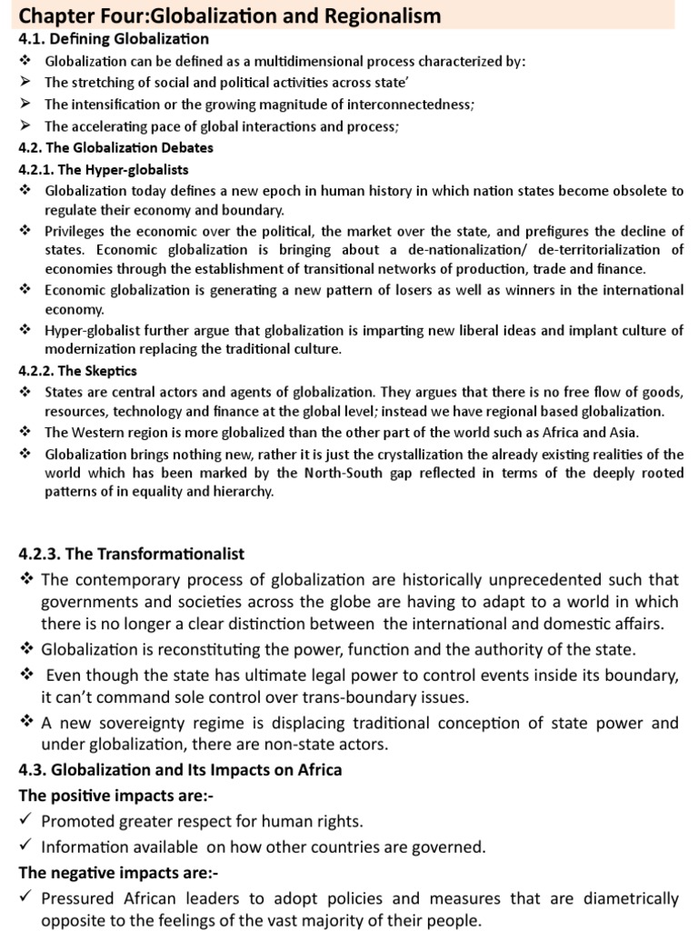 Global Trends Chapter Four | PDF | Globalization | Regional Integration