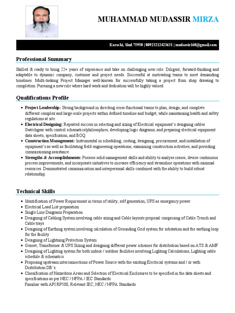 Muhammad Mudassir Mirza Resume G Pdf 