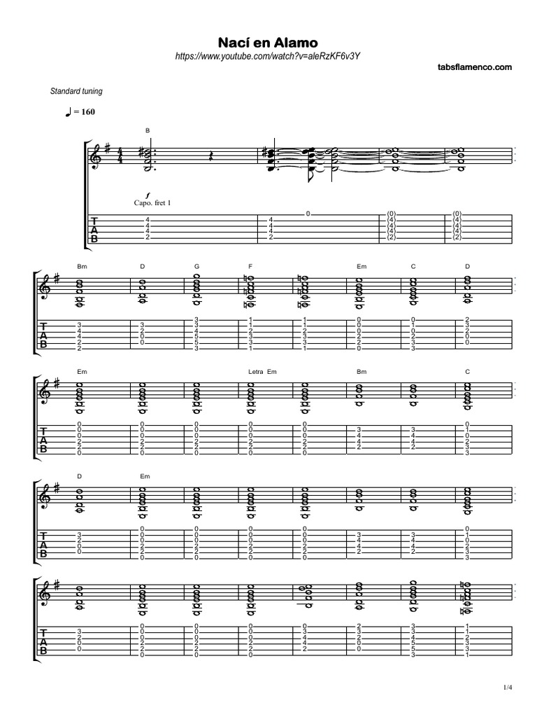 Naci en Alamo (Tabsflamenco - Com) 2nd Guitar | PDF | Music Production ...