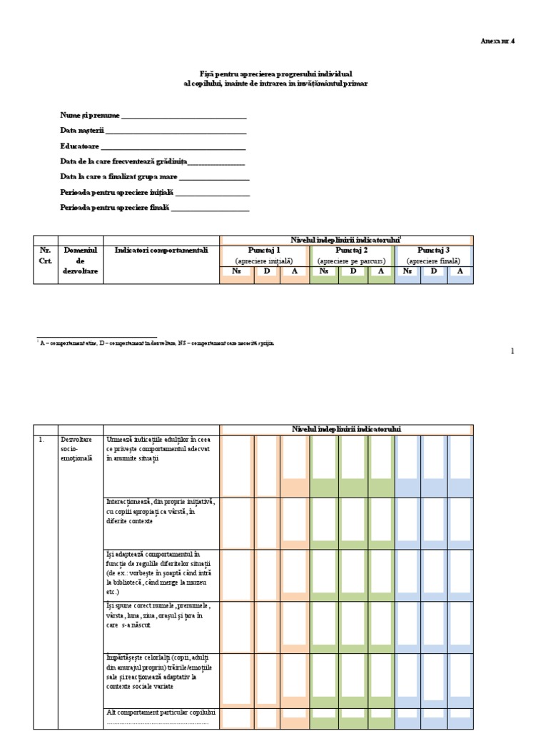 Fisa de Progres | PDF