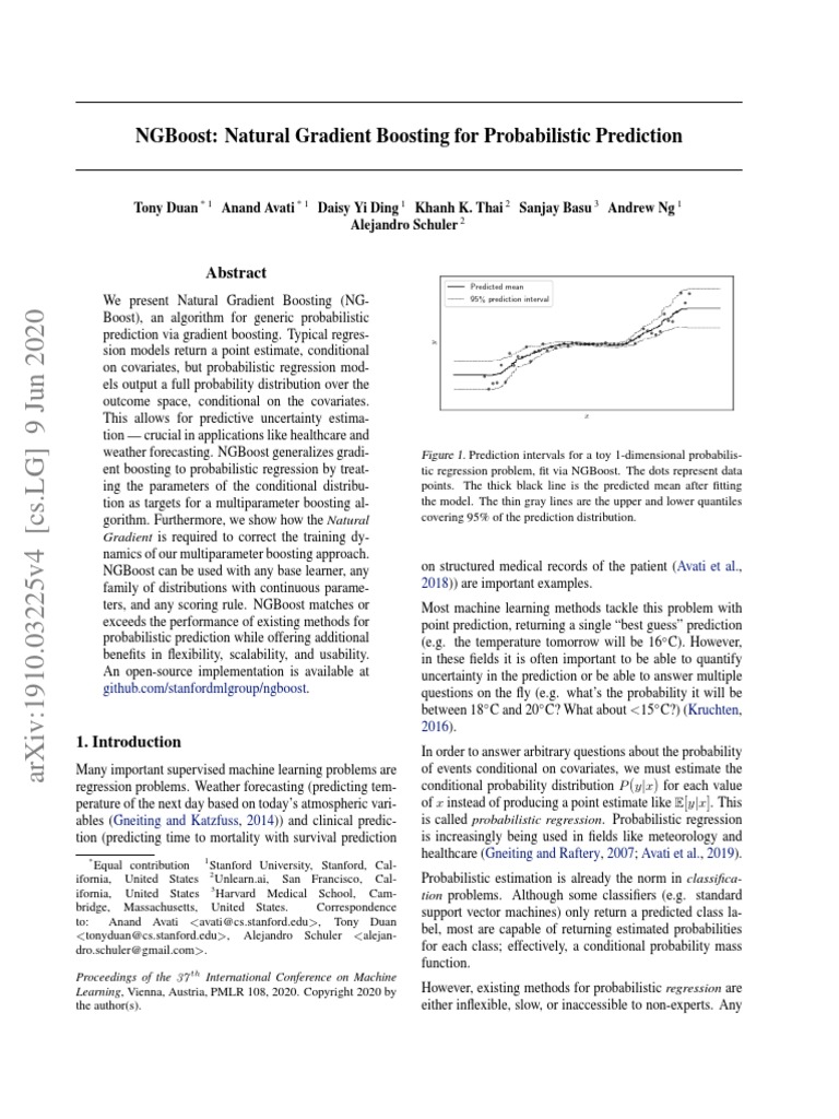 NGBoost Natural Gradient Boosting For Probabilistic Prediction | PDF | Errors And Residuals ...