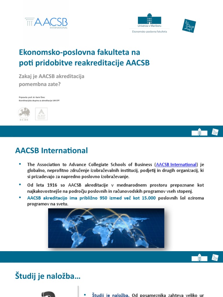 Prezentacija - AACSB Akreditacija - EPF - UN 1 | PDF