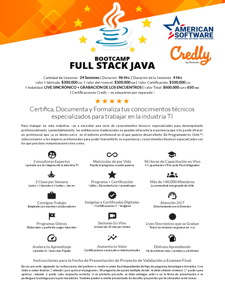 Full Stack Java ® Bootcamp | PDF | Java (lenguaje de programación) | SQL
