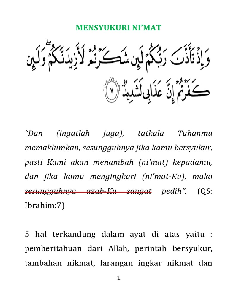 Mensyukuri Nikmat | PDF