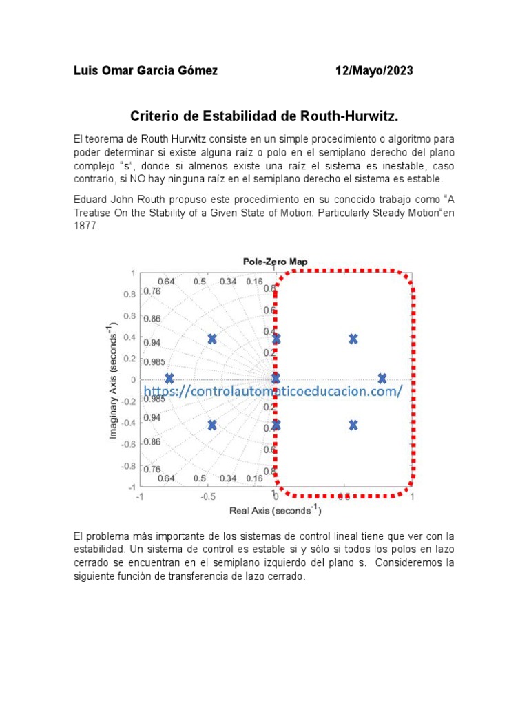 Criterio de Estabilidad de Routh | PDF | Ciencia computacional ...