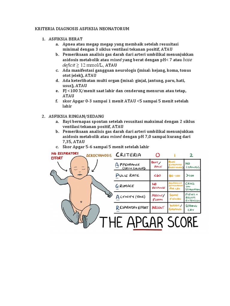 Kriteria Diagnosis Asfiksia Neonatorum | PDF