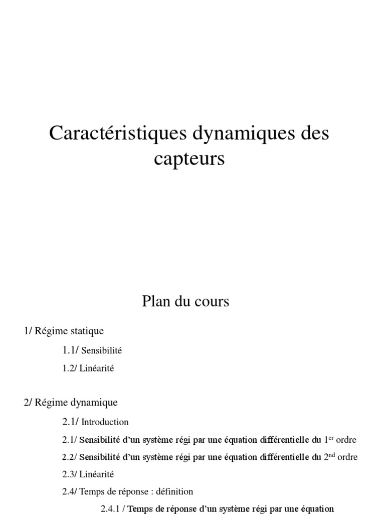 Cours 03 - Caractéristiques Des Capteurs - 2021 | PDF