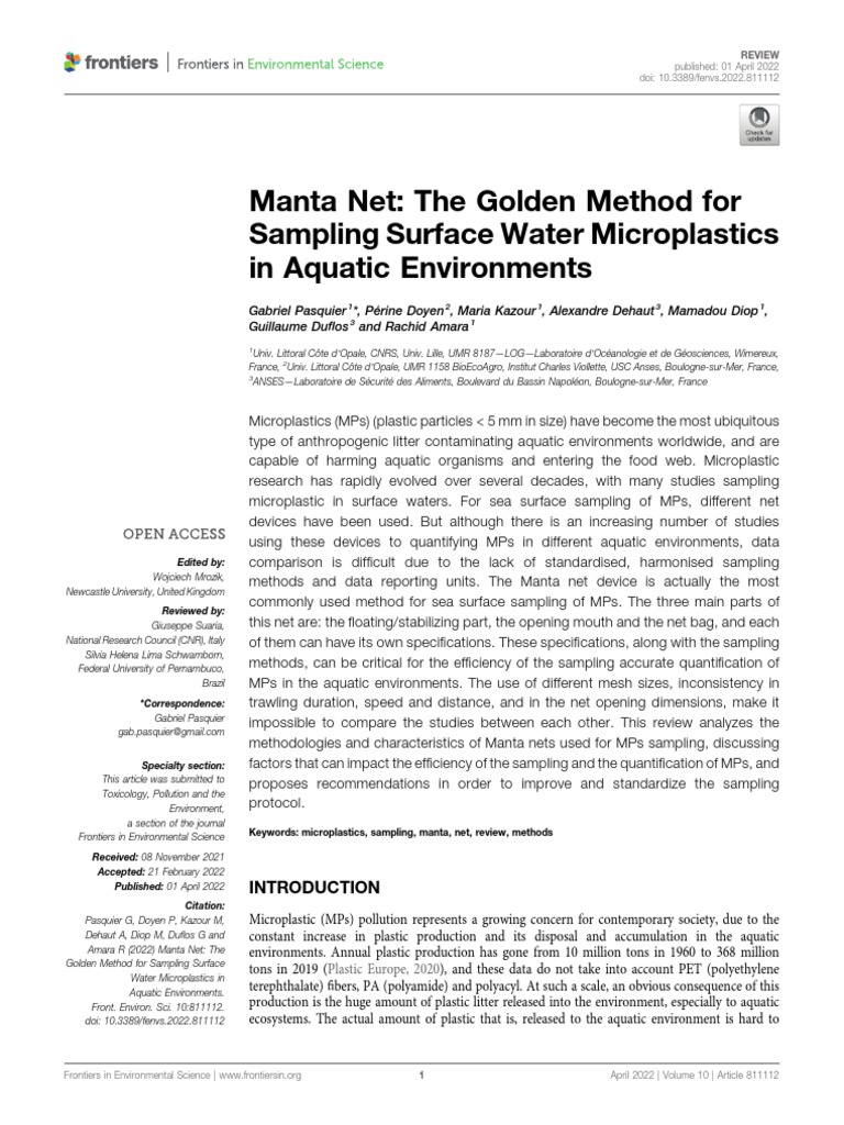 Manta Net The Golden Method For Sampling Surface W | PDF