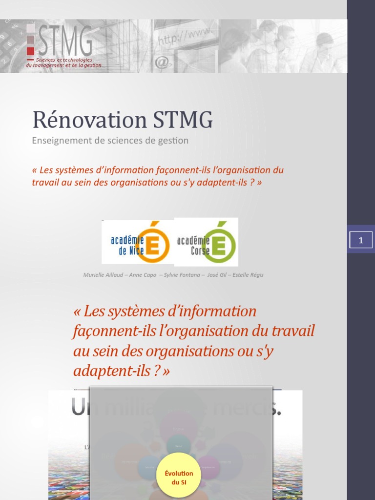 Formation STMG Presentation Juillet 2012 | PDF | Progiciel de gestion ...