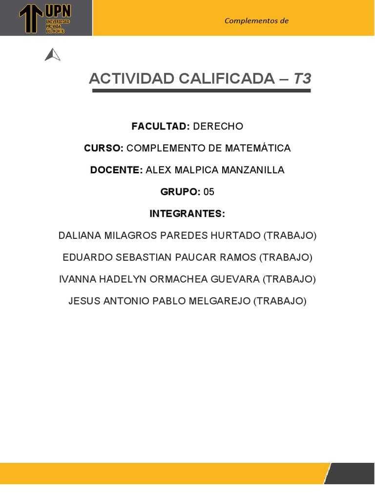 t3 - Complemento Matematico - Grupo 5 | PDF
