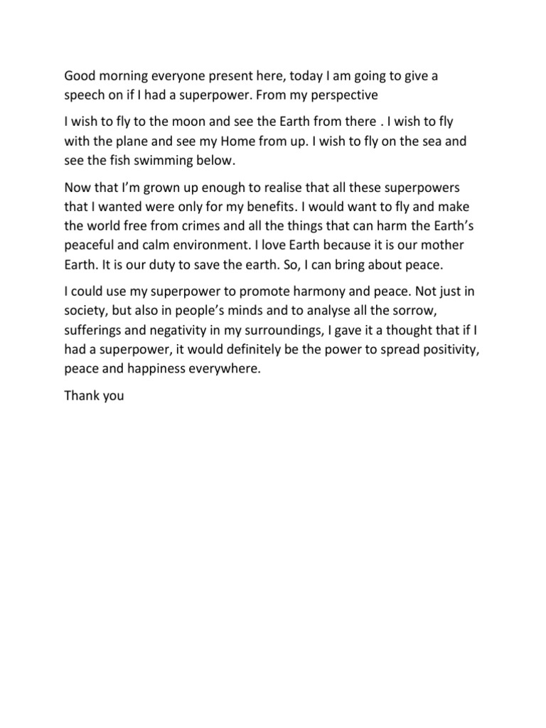 If I Had Super Power | PDF