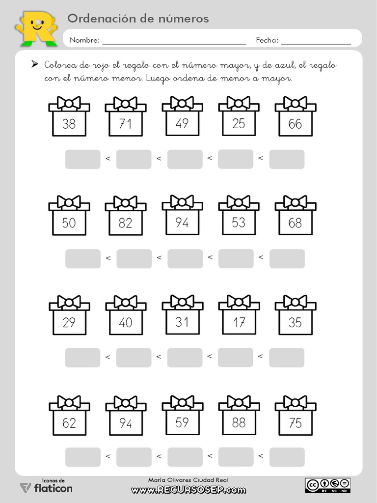 Ordenar Numeros Navidad | PDF