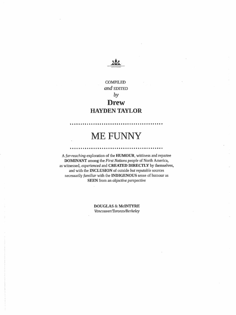 Me Funny by Drew Hayden Taylor | PDF