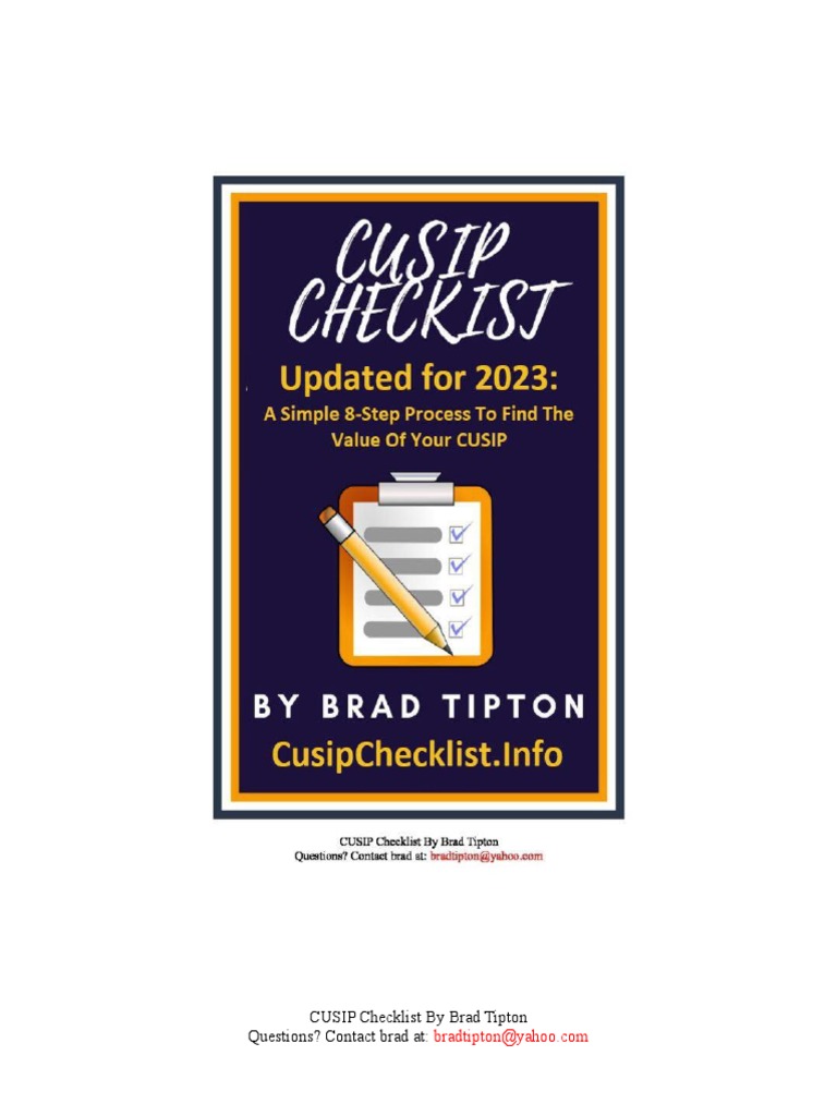 Updated Cusip Checklist 2023 - 230524 - 114831 | PDF