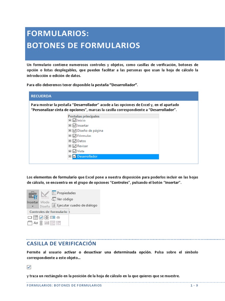 Formularios Botones de Formularios | PDF