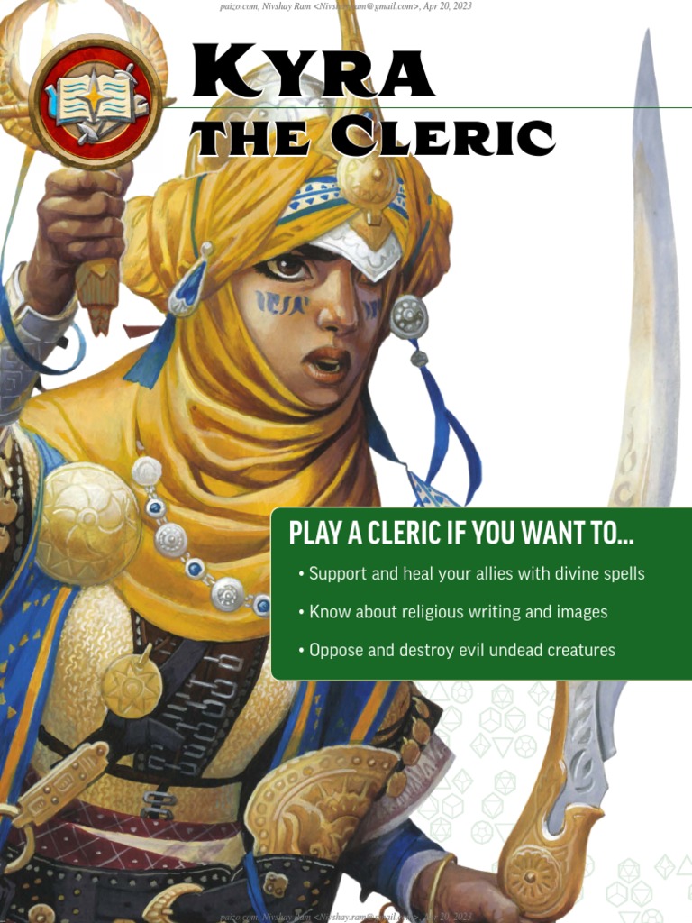 Cleric - Pathfinder 2e Beginner Box Pregen | PDF | Role Playing Games ...
