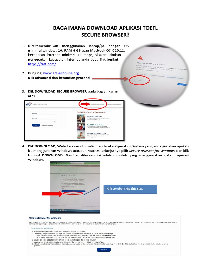 Cara Download Aplikasi TOEFL Secure Browser | PDF