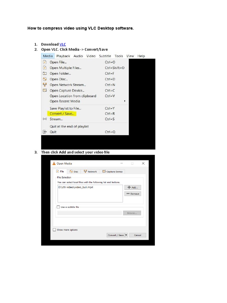 VLC Video Compression Guide | PDF