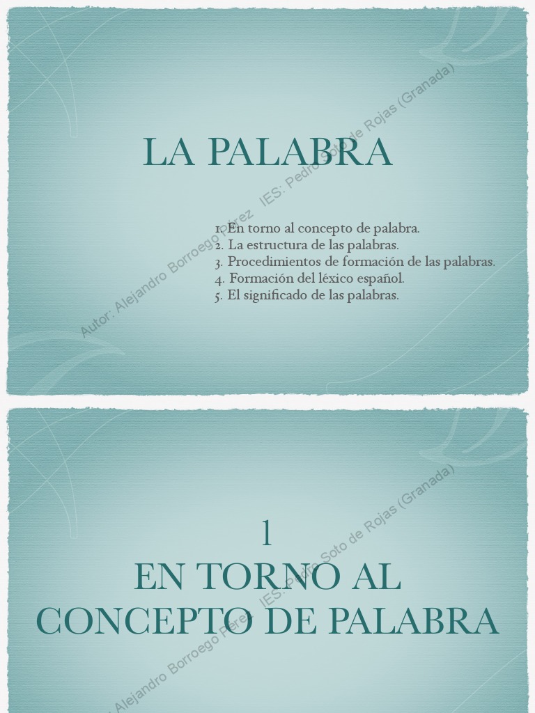 La Palabra | PDF | Palabra | Lingüística