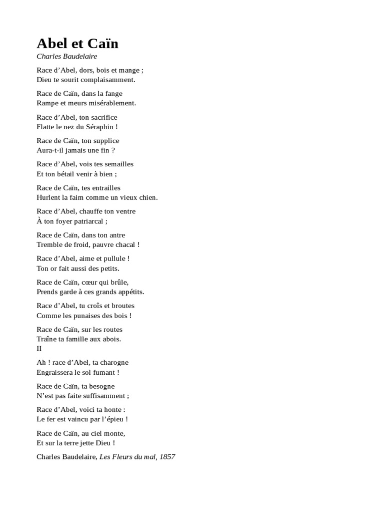 "Abel et Caïn : Dualité et Destin" | PDF