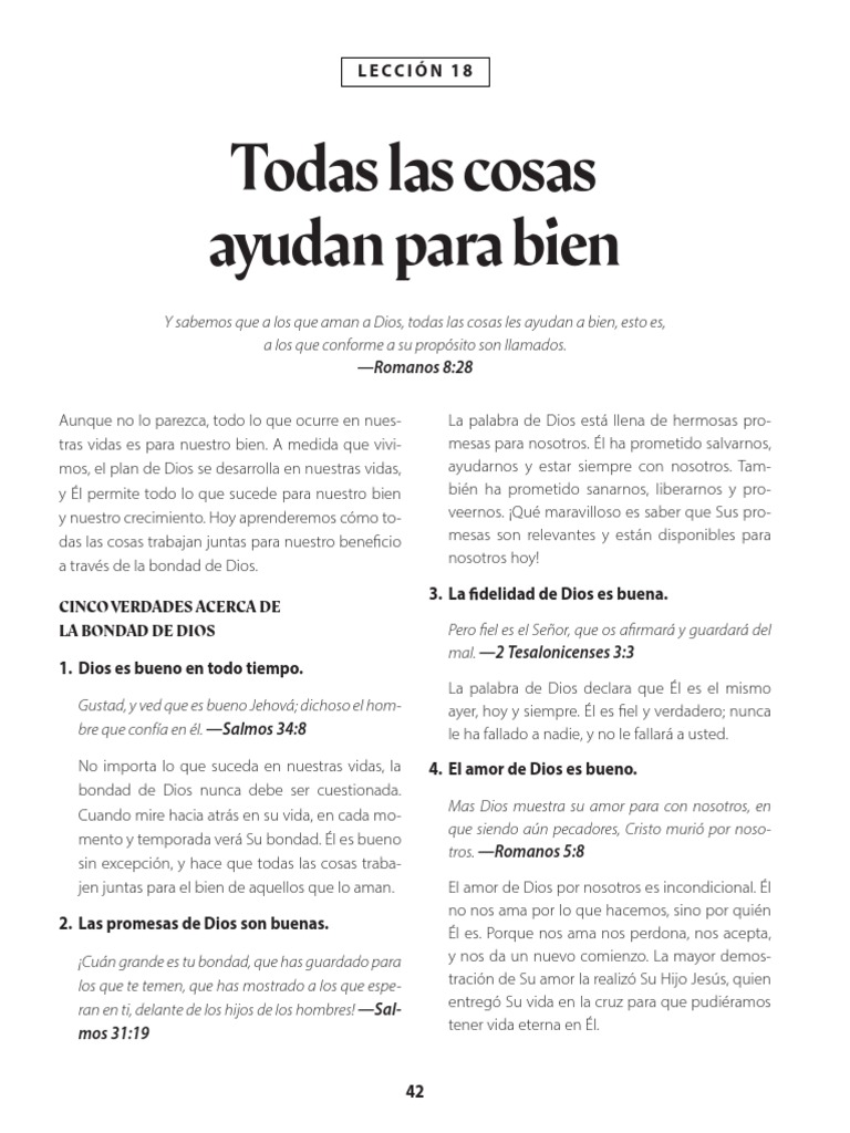 05-04-2022 Todas Las Cosas Ayudan para Bien | PDF | Amor | Dios