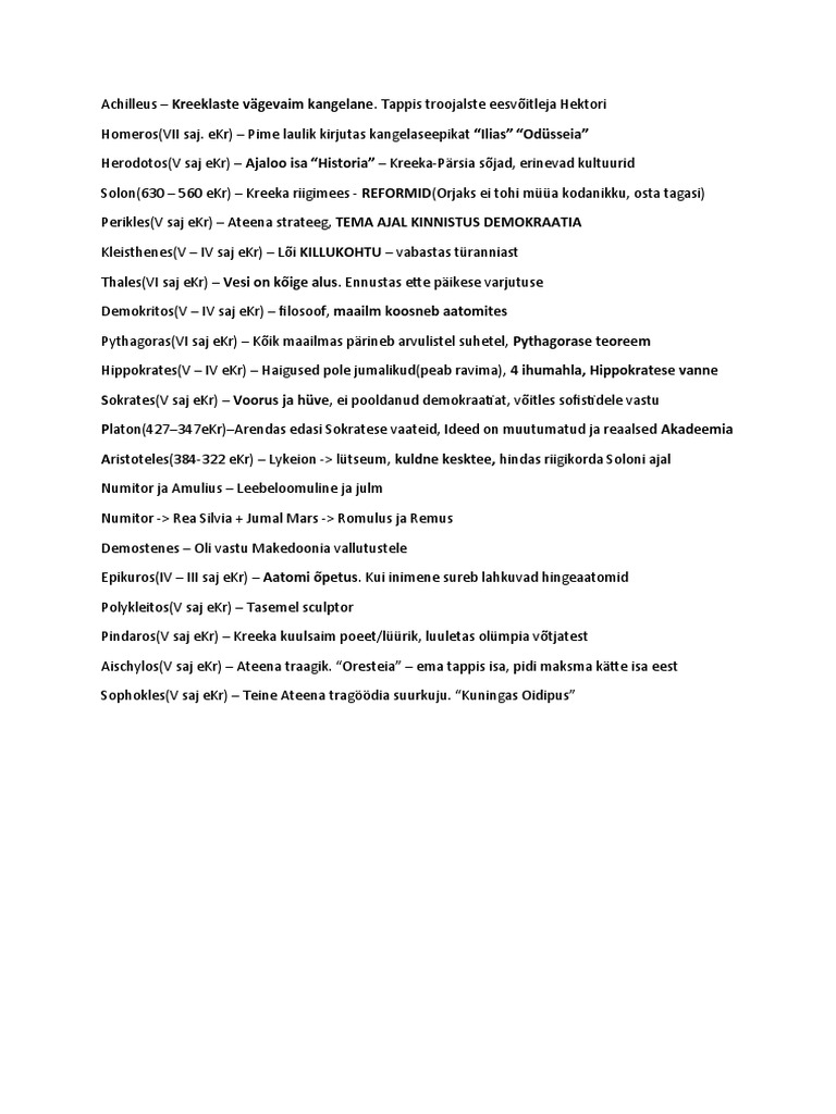 Vana-Kreeka + Rooma inimesed | PDF