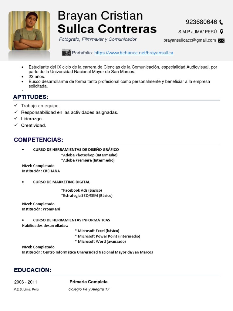Brayan Sullca Contreras - CV | PDF