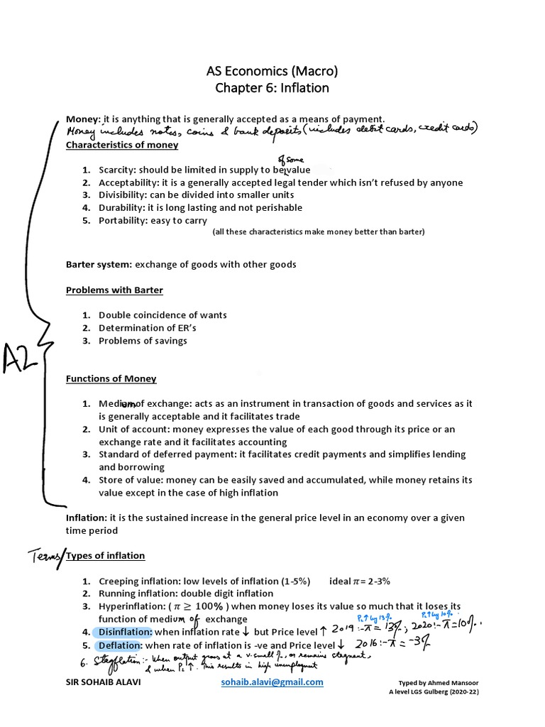 As Economics Chapter 6 Pdf Cost Of Living Money