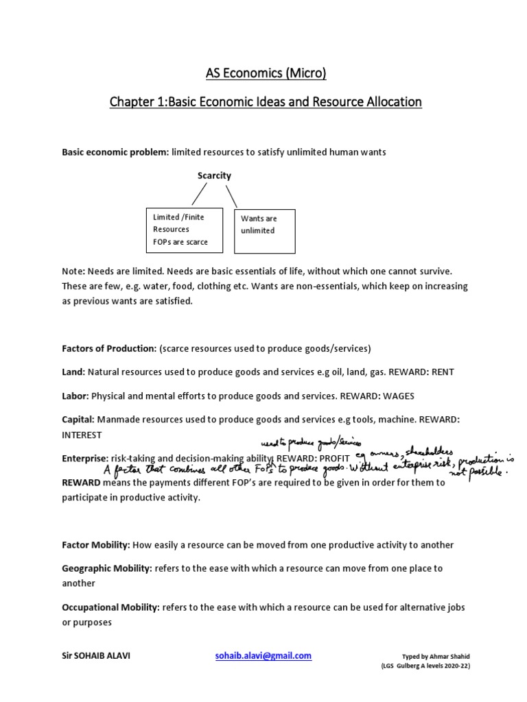 As Economics Chapter 1 | PDF